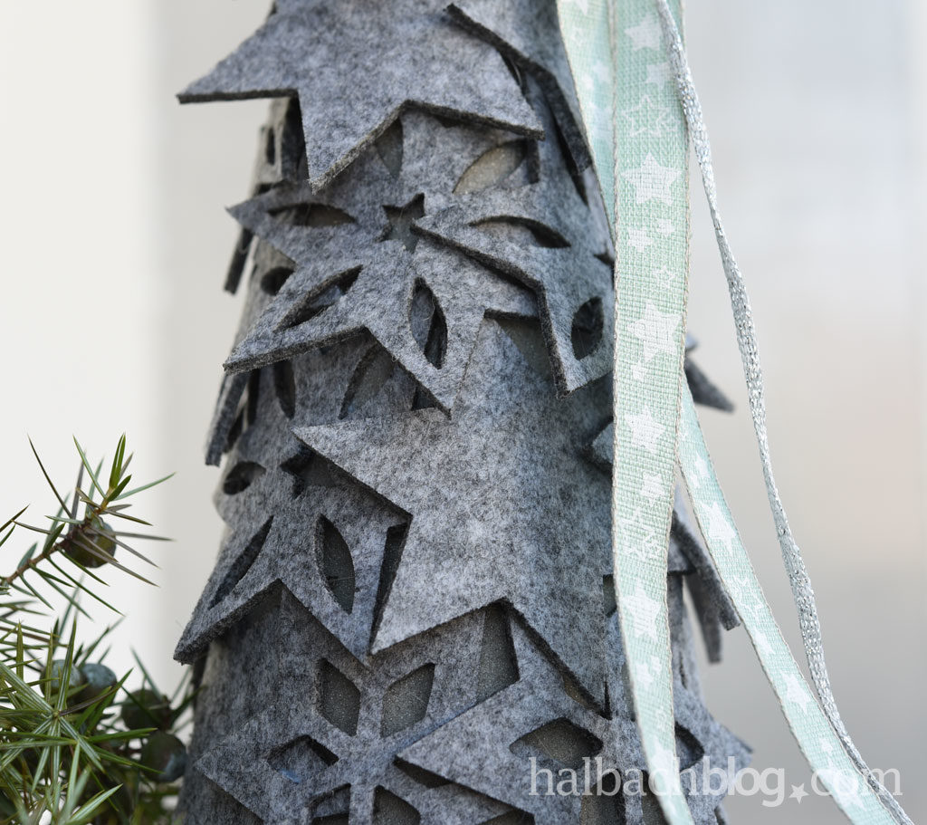 Kleiner Winterwald aus Filz-Bäumen · Halbachblog