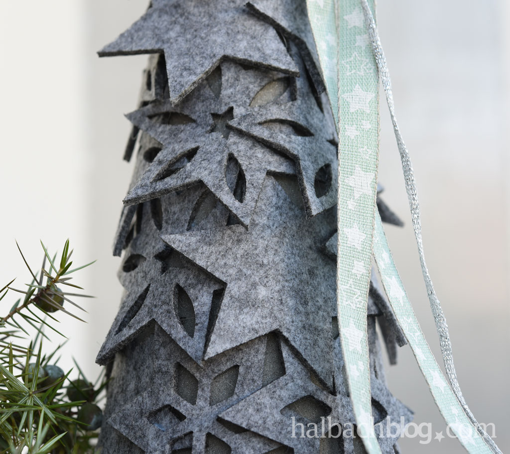 Kleiner Winterwald aus Filz-Bäumen · Halbachblog