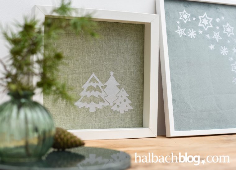 Wie im Winterwald: DIY-Plotter-Stoff-Bilder · Halbachblog