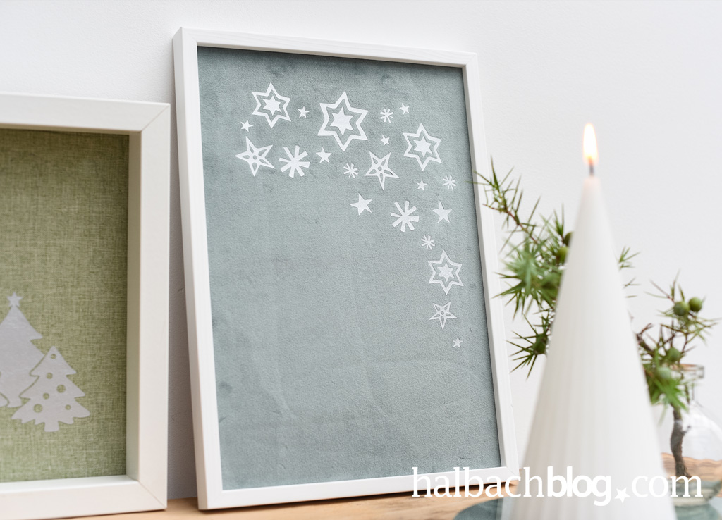 Wie im Winterwald: DIY-Plotter-Stoff-Bilder · Halbachblog